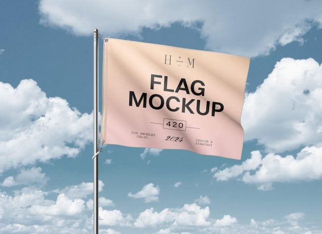 25+ High Quality Free Flag Mockups - Good Mockups