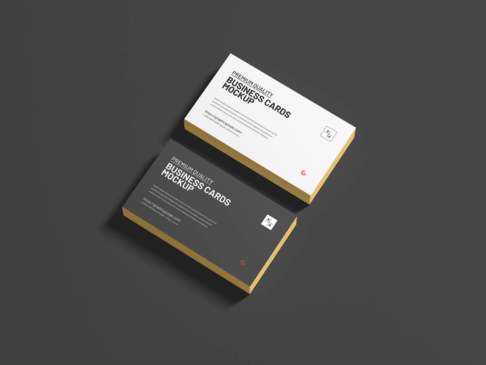 Free Premium Quality Gold Gilt Edge Business Card Mockup PSD - Good Mockups