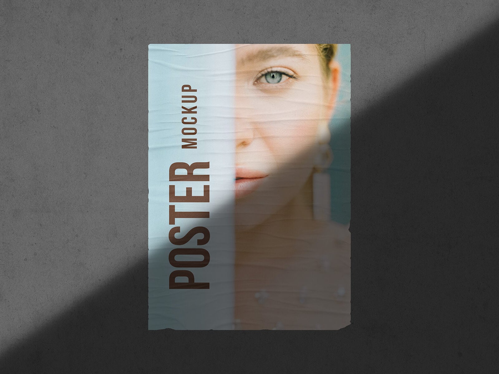 Free Shadow Overlay Glued Poster Mockup PSD - Good Mockups
