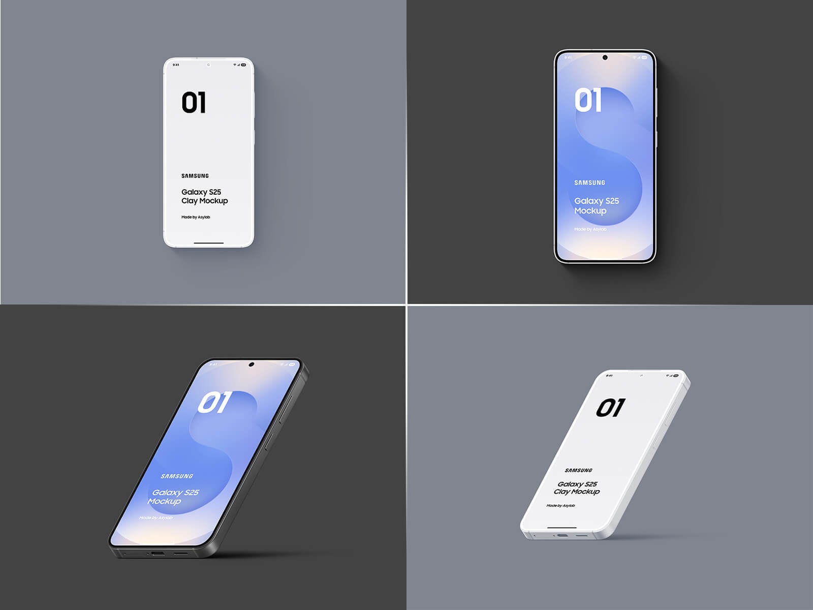 Free PSD & Figma Samsung Galaxy S25 Mockup Set - Good Mockups