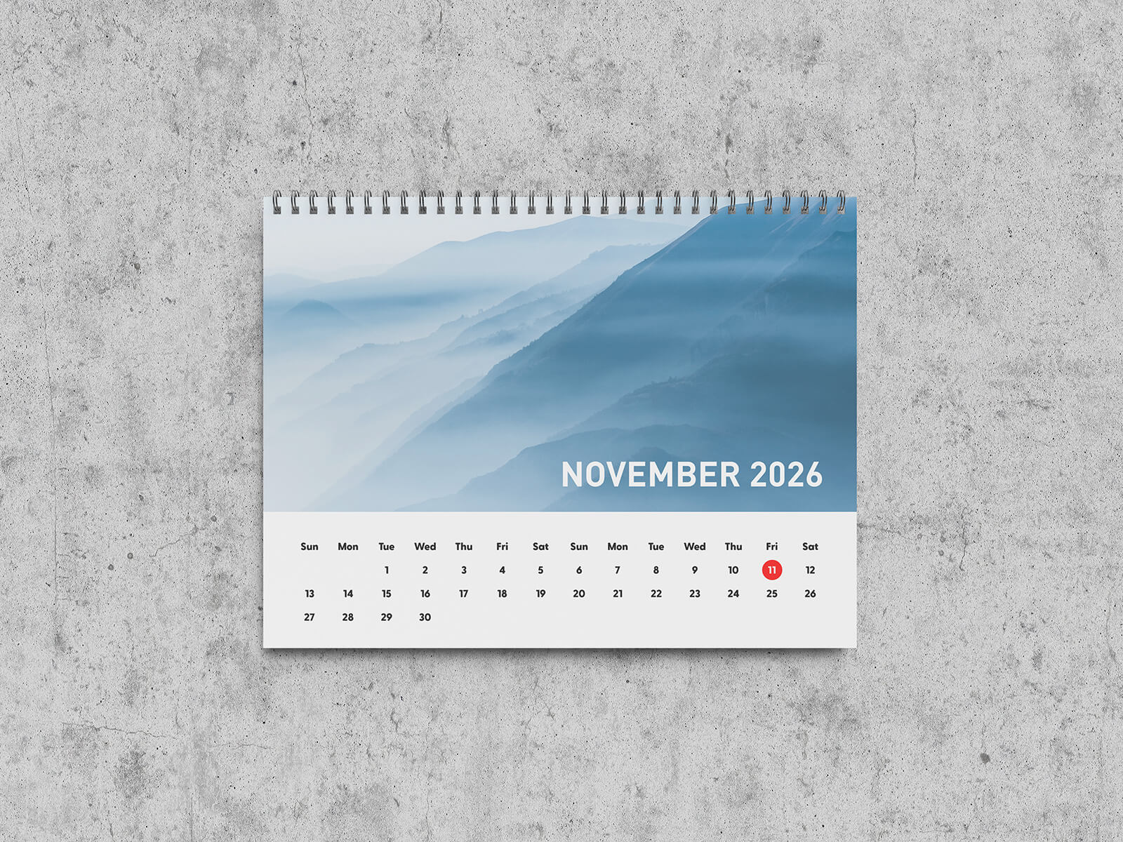 Free Landscape & Portrait Wall Calendar 2026 Mockup PSD Set - Good Mockups