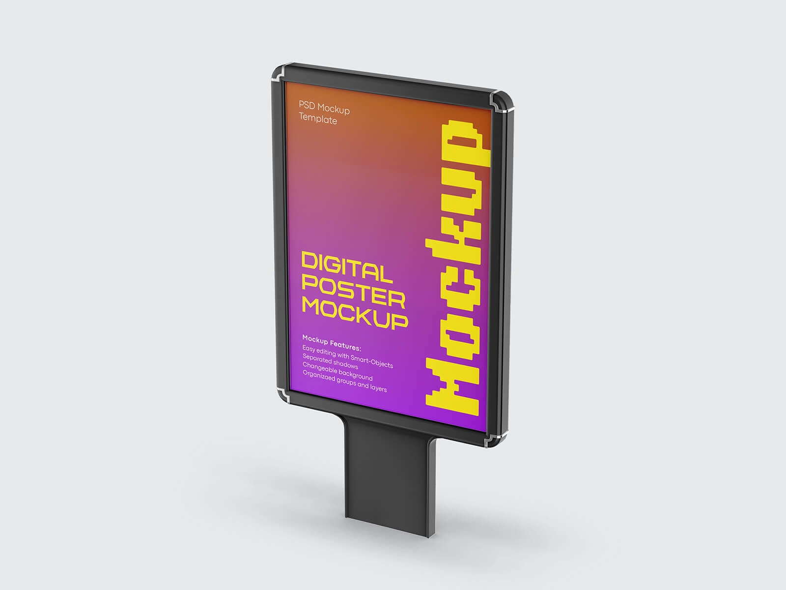 Free Perspective View Mupi Digital Poster Mockup PSD - Good Mockups