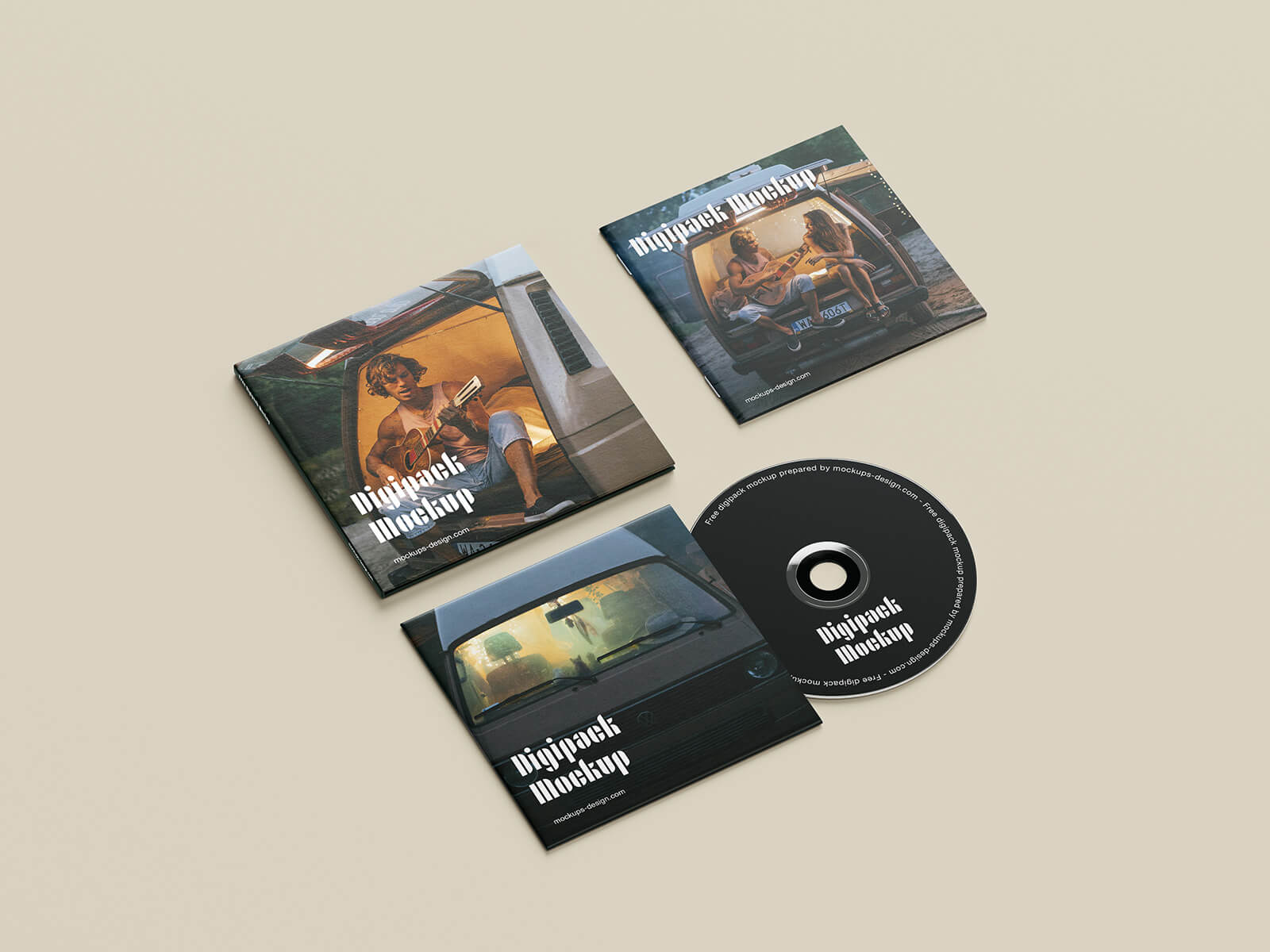 5 Free CD Digipack Mockup PSD Files Set - Good Mockups