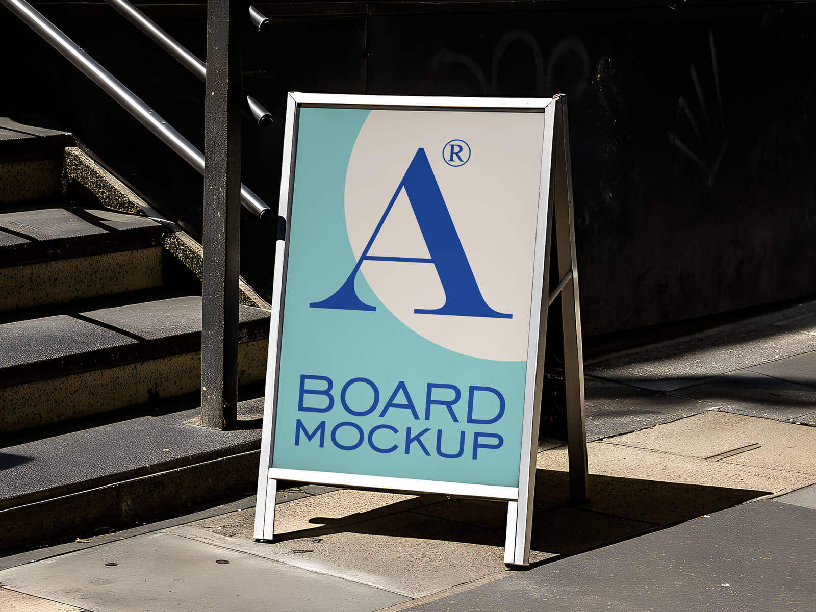 Free A-Board Pedestrian Sign Mockup PSD - Good Mockups