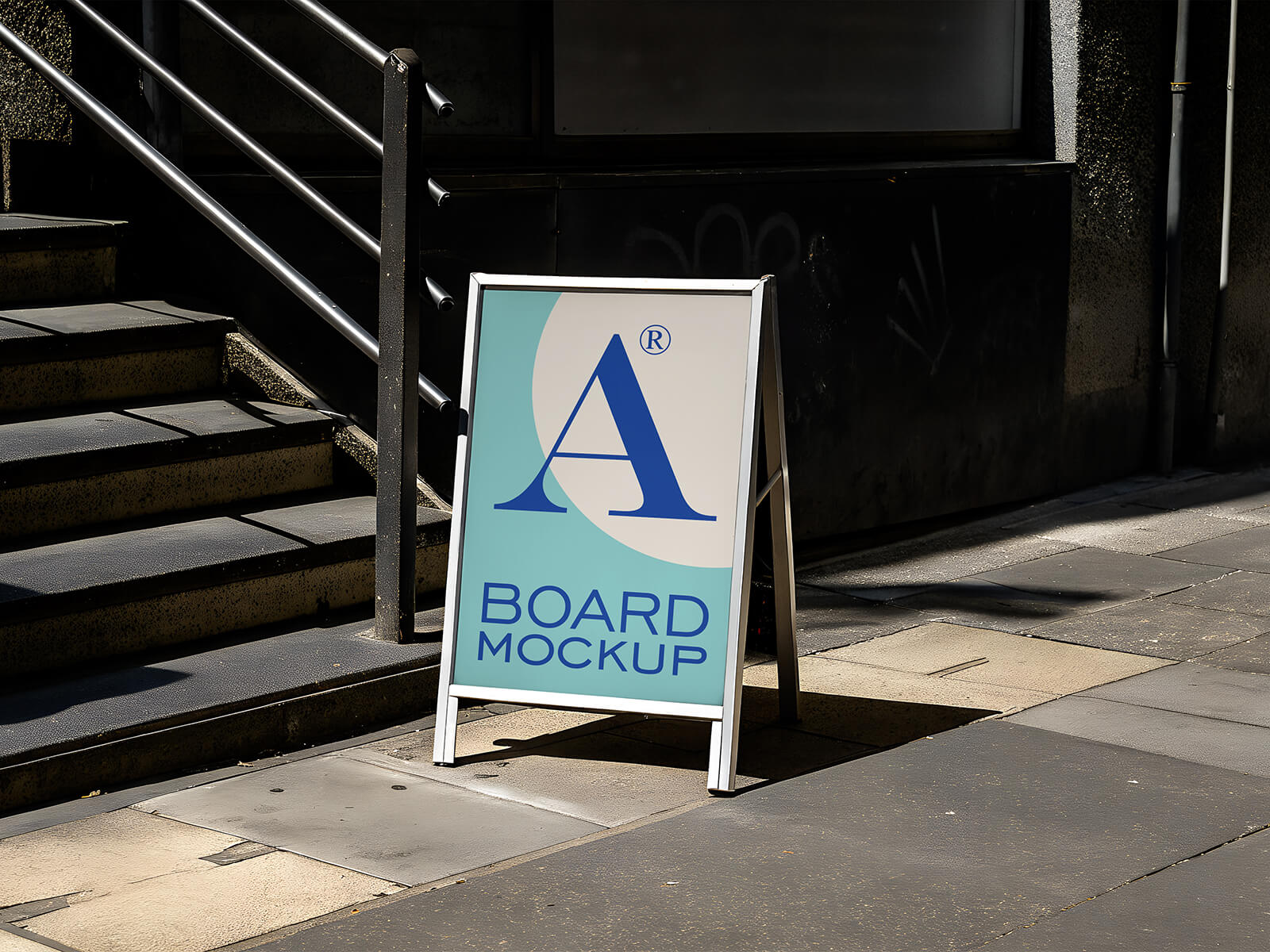 Free A-Board Pedestrian Sign Mockup PSD - Good Mockups