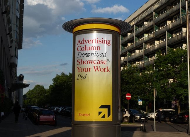 10 Best Free Advertising Pillar / Morris Column Mockups- Good Mockups
