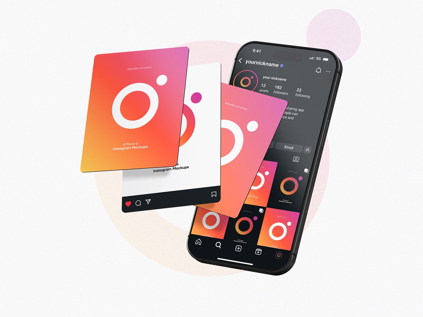 Free iPhone 16 Instagram (Ad - Post- Feed) Mockup Kit - Good Mockups