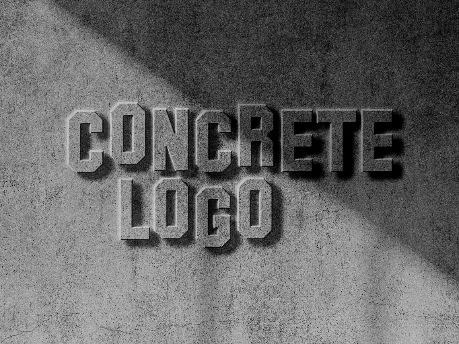 Free Concrete Wall Embossed Logo Mockup PSD - Good Mockups