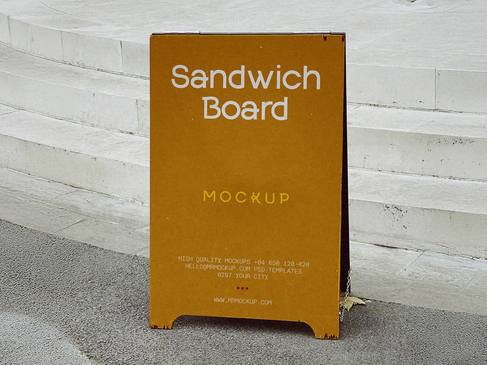 Free Outdoor Wooden Sandwich Board Mockup PSD - Good Mockups