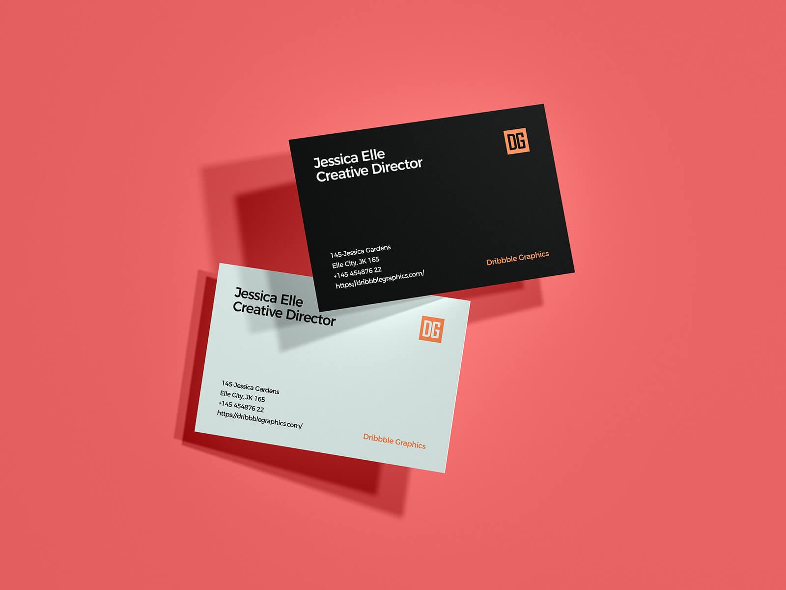 Free Premium Floating Front & Back Business Card Mockup PSD - Good Mockups