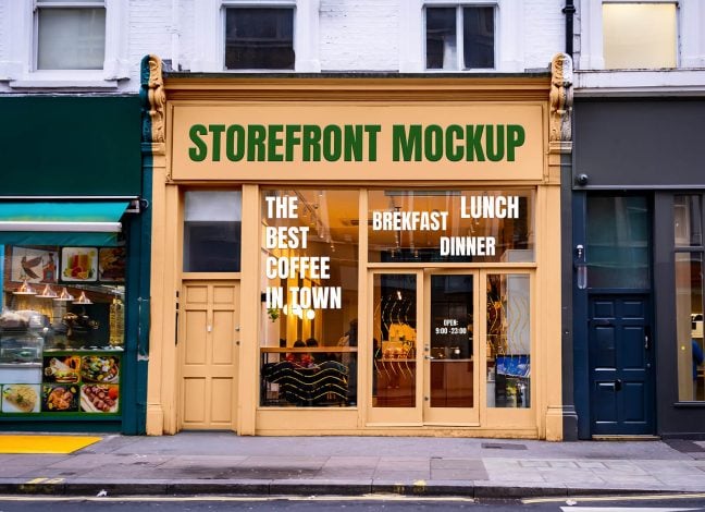30+ Best Free Storefront Shop Logo Mockups - Good Mockups