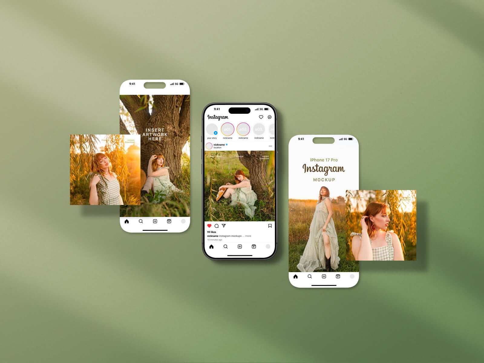Free iPhone 17 Pro Instagram Ad Composition Mockup PSD - Good Mockups