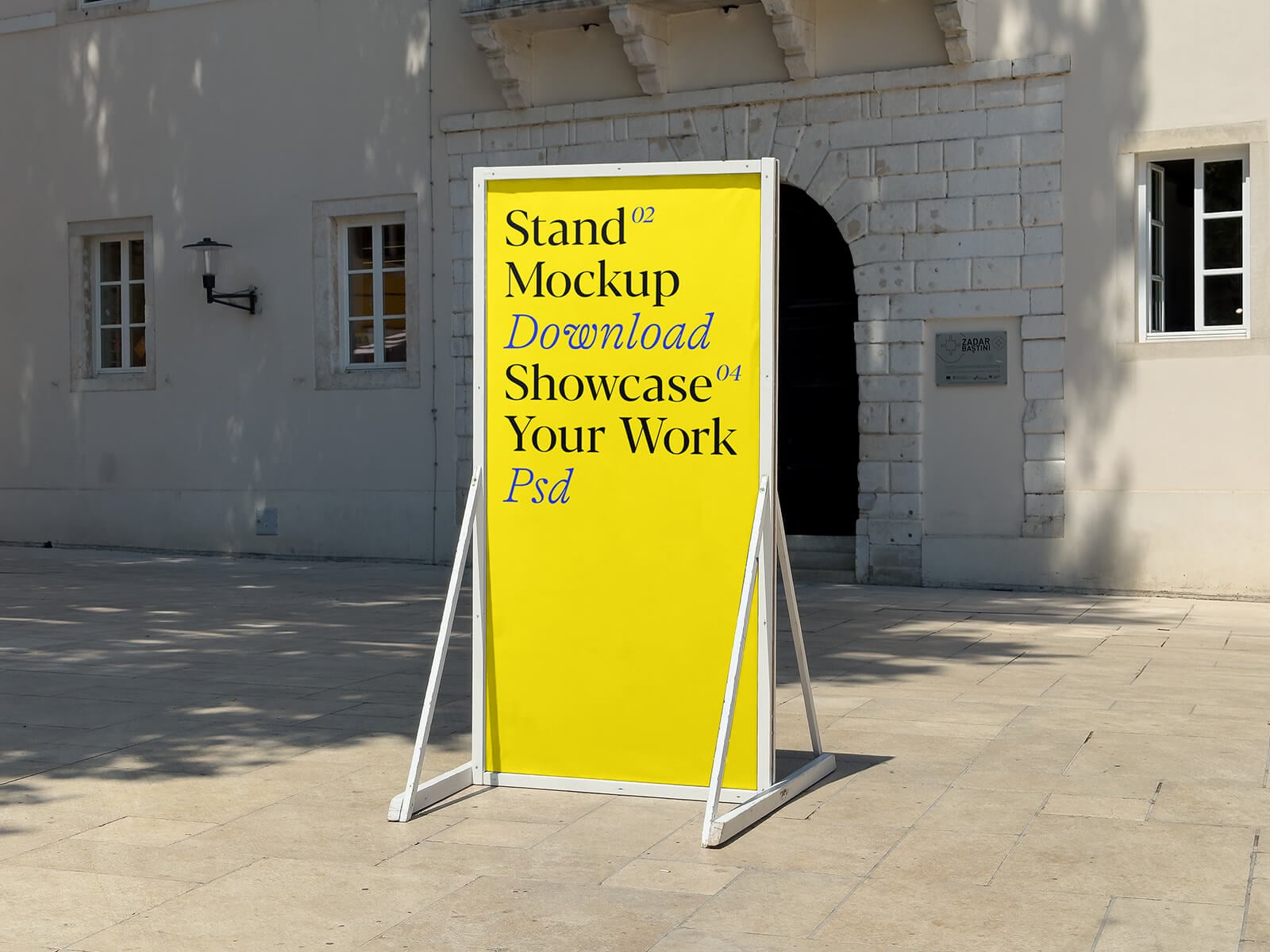 Free Outdoor Tall Display Stand Mockup PSD - Good Mockups