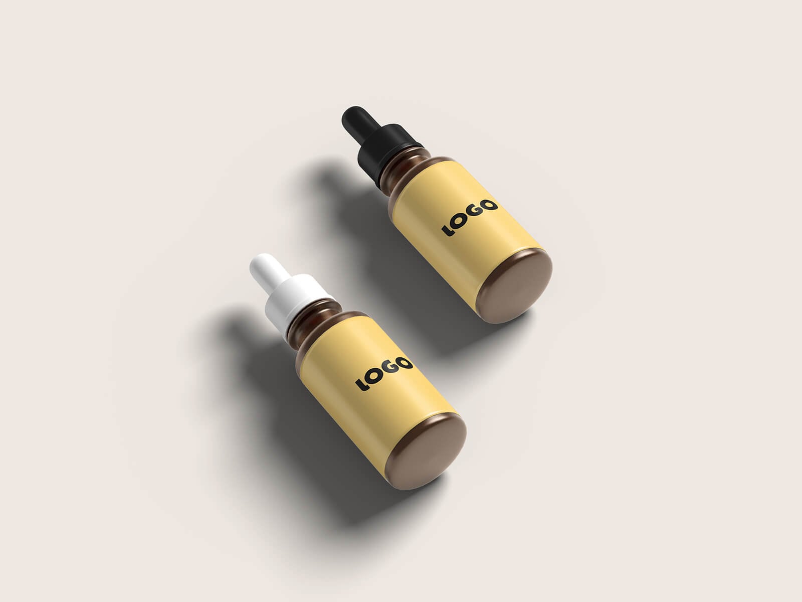 3 Free Amber Glass Dropper Bottle Mockup PSD Files Set - Good Mockups