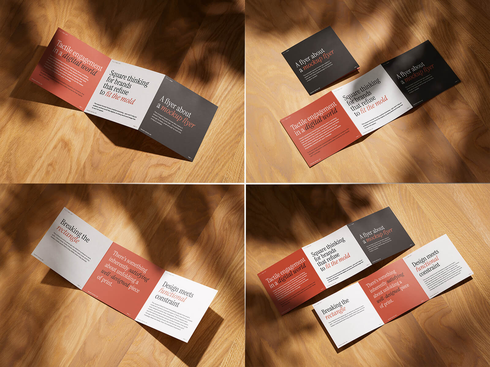 5 Free Square Format Trifold Brochure Mockup PSD Files - Good Mockups