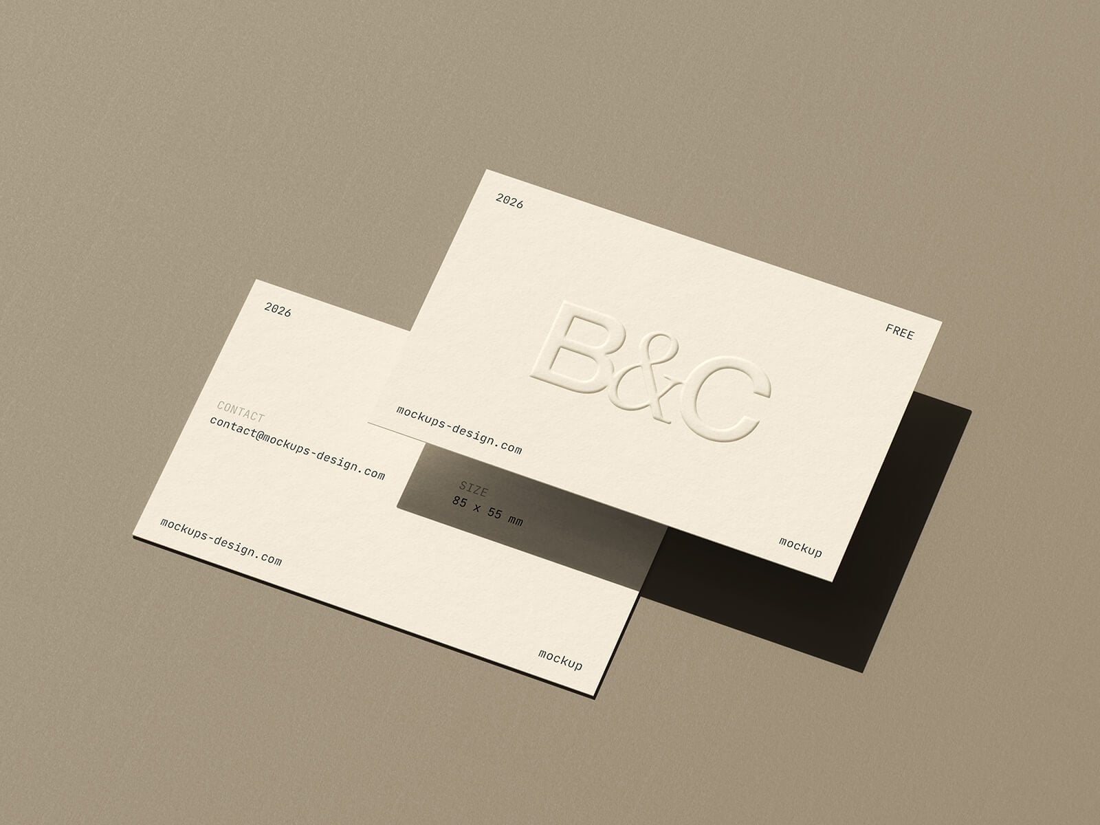 Free Earthy Visiting Card Mockup PSD Set - Good Mockups