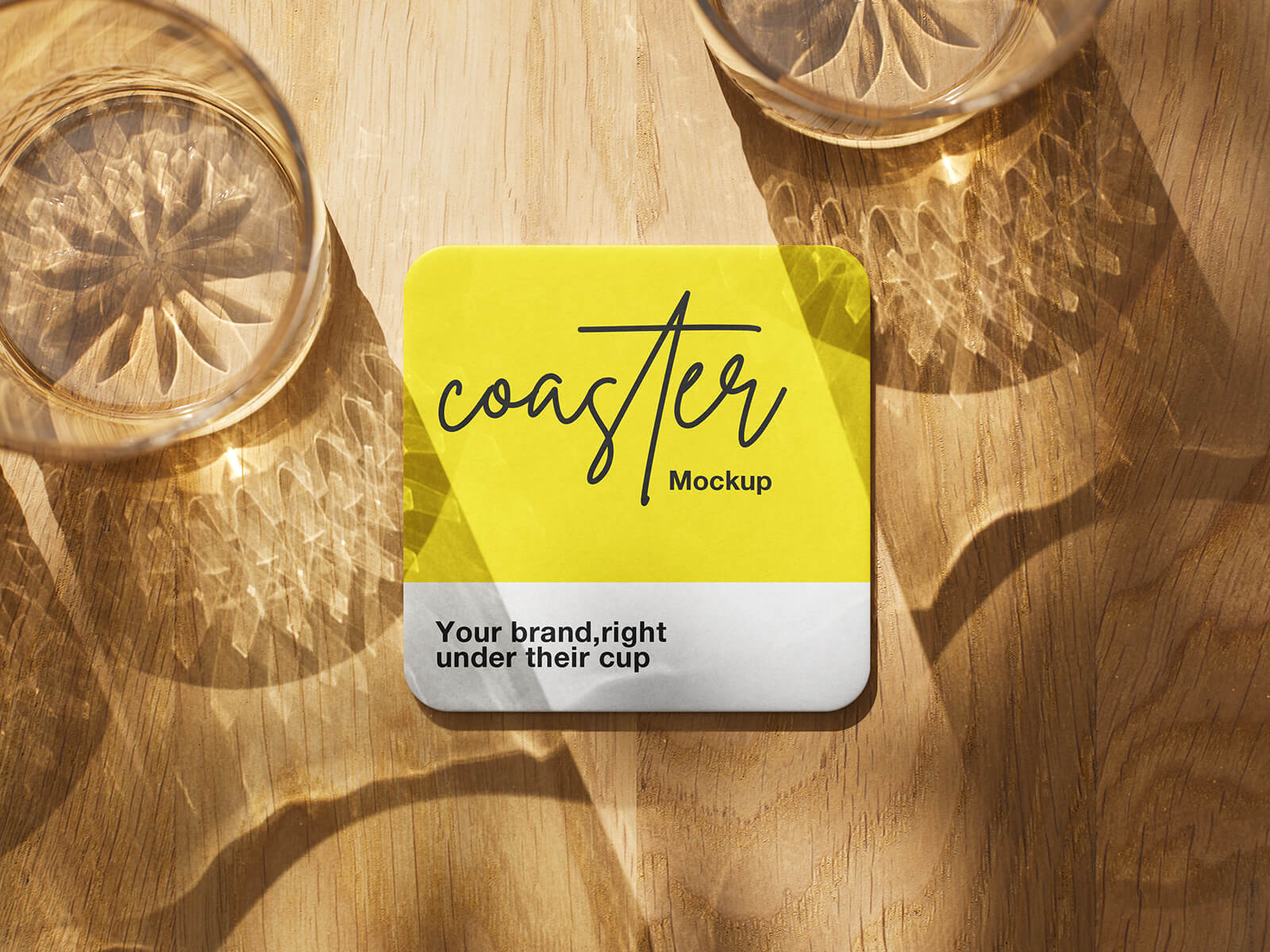 Free Rounded Corners Beverage Coaster Mockup PSD Set - Good Mockups