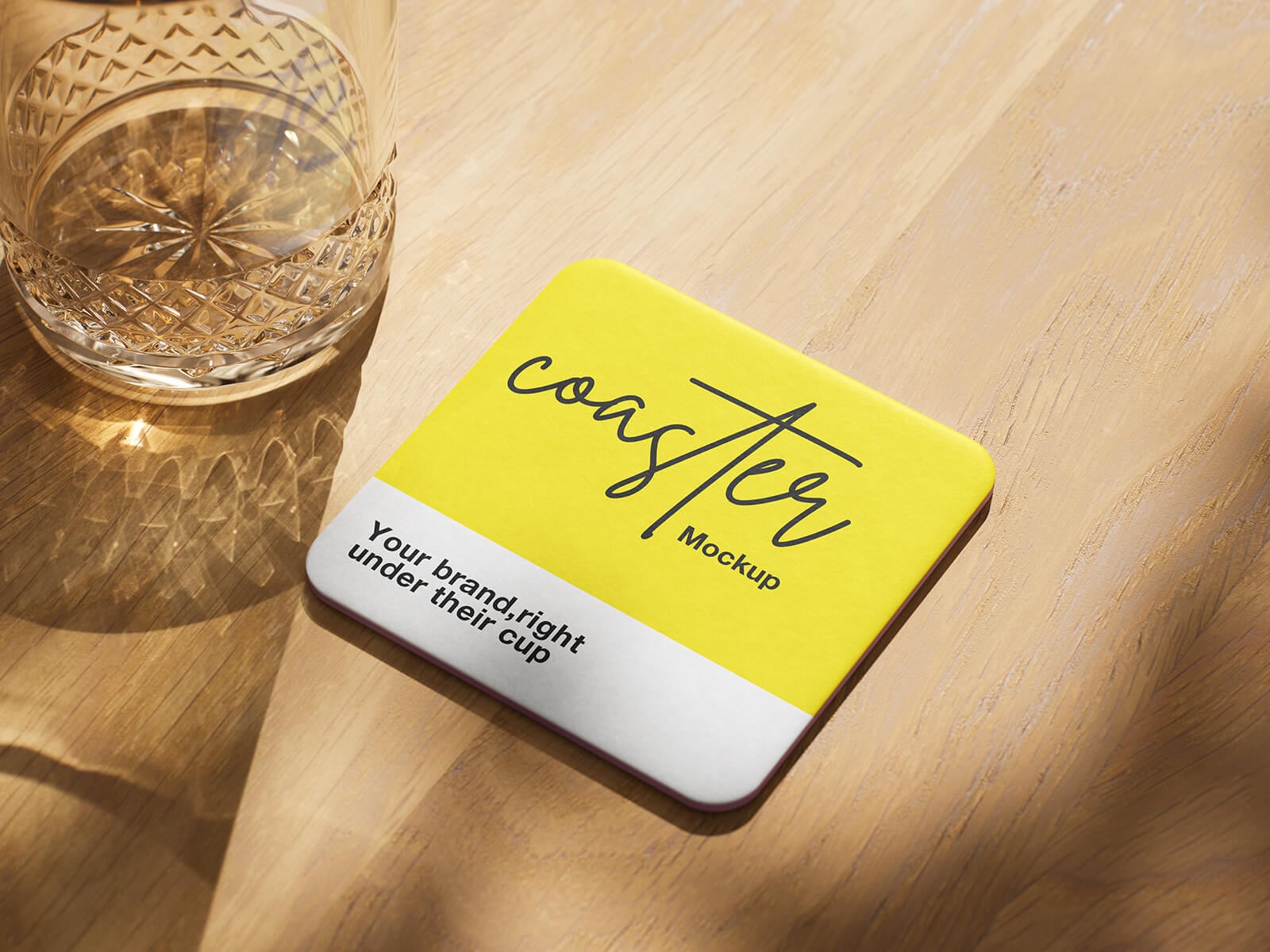 Free Rounded Corners Beverage Coaster Mockup PSD Set - Good Mockups