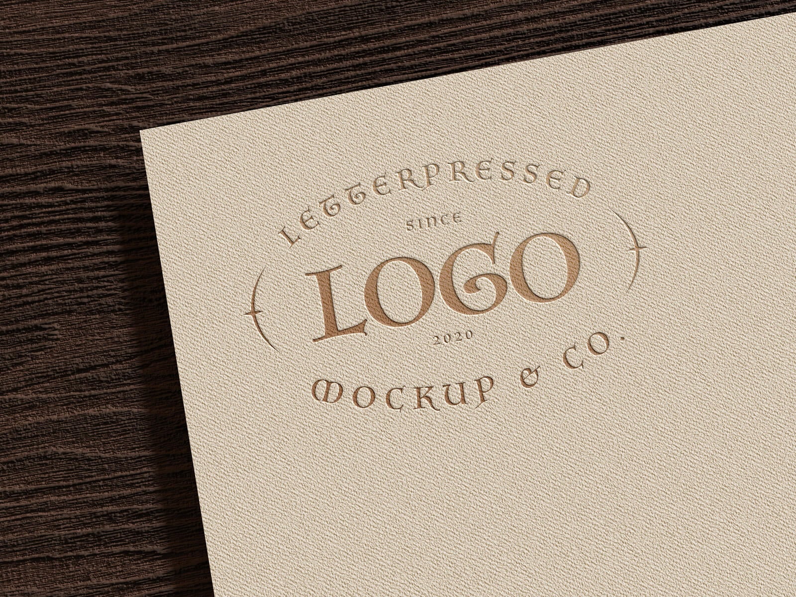 Free Letterpressed Paper Logo Mockup PSD Set - Good Mockups