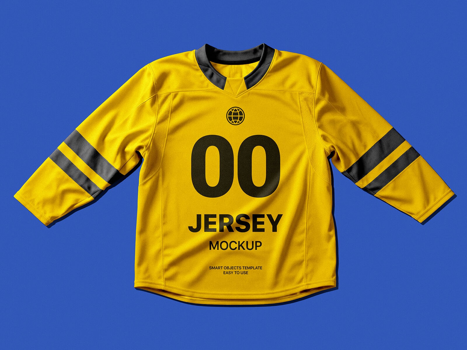 Free Ice Hockey Long-Sleeves Jersey Mockup PSD - Good Mockups