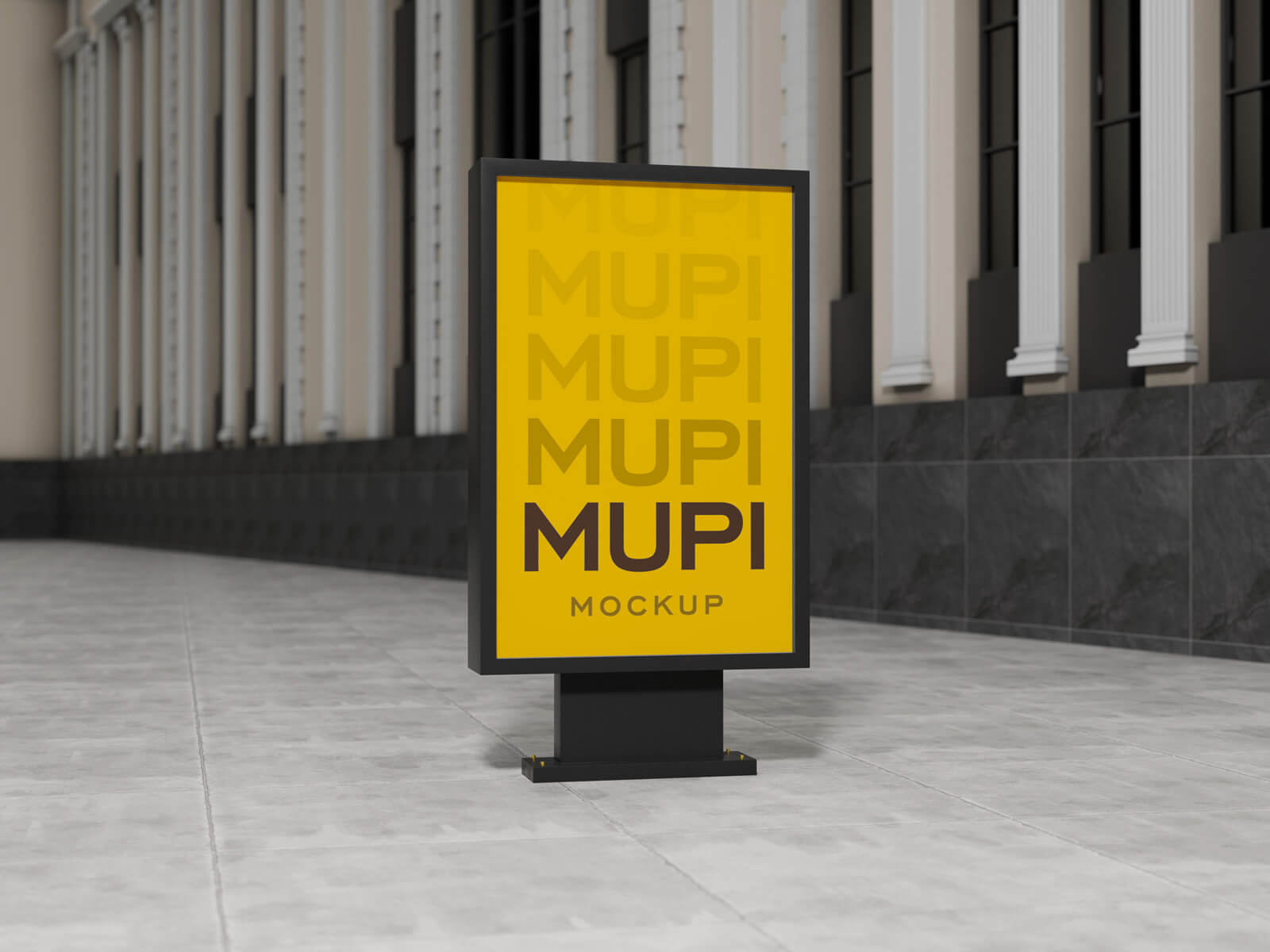 3 Free Near Theater 2:3 Mupi Poster Mockup PSD Files Set - Good Mockups