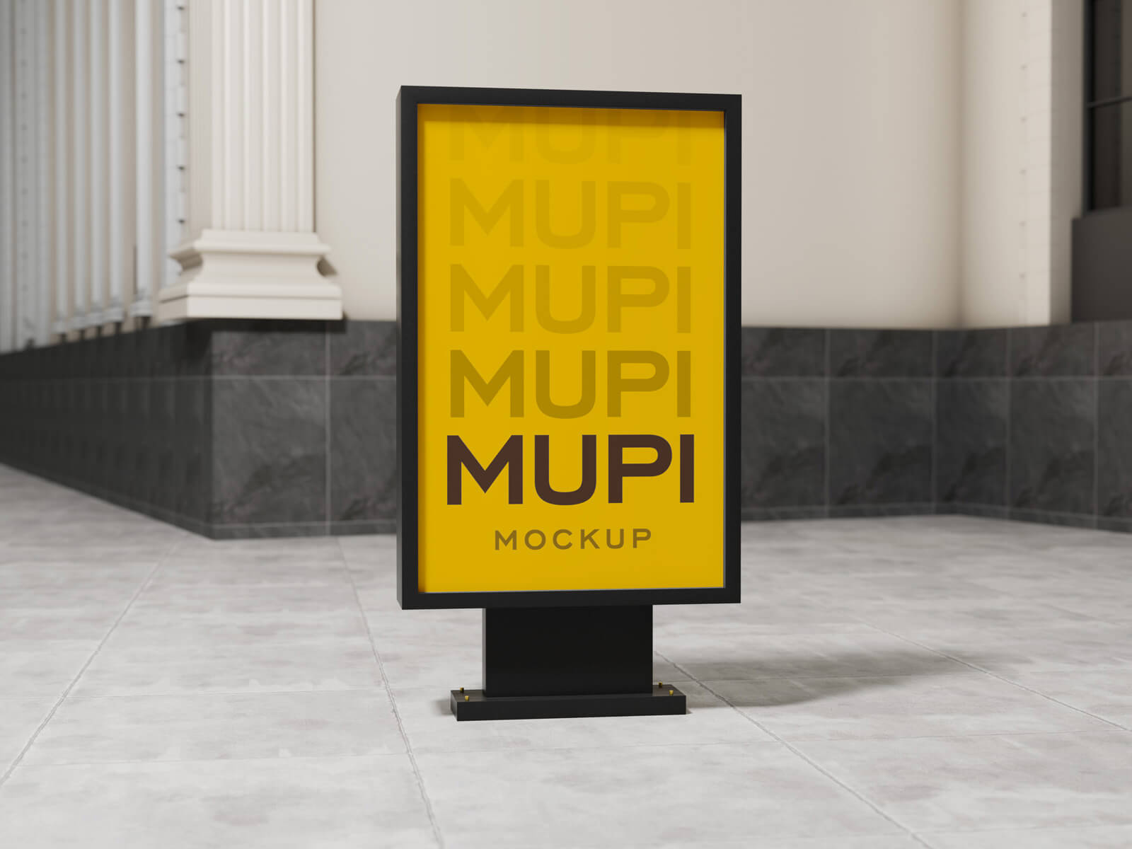 3 Free Near Theater 2:3 Mupi Poster Mockup PSD Files Set - Good Mockups