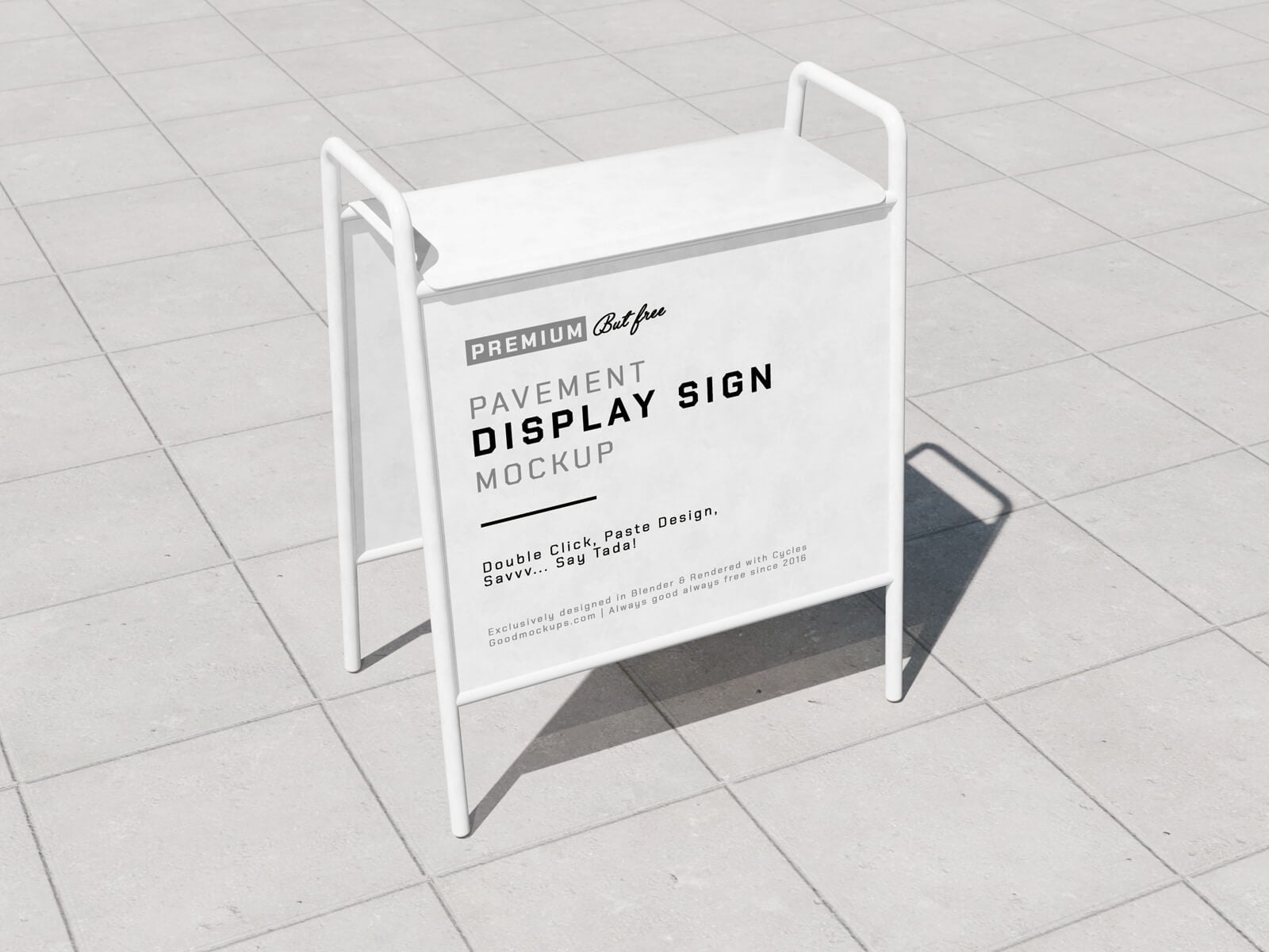 Free Pavement Top Shelf Metal Display Sign Stand Mockup PSD Set - Good ...