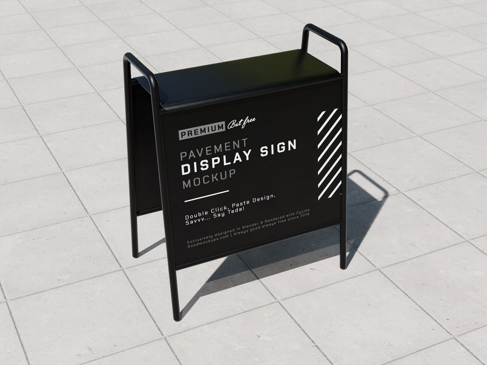 Free Pavement Top Shelf Metal Display Sign Stand Mockup PSD Set - Good ...