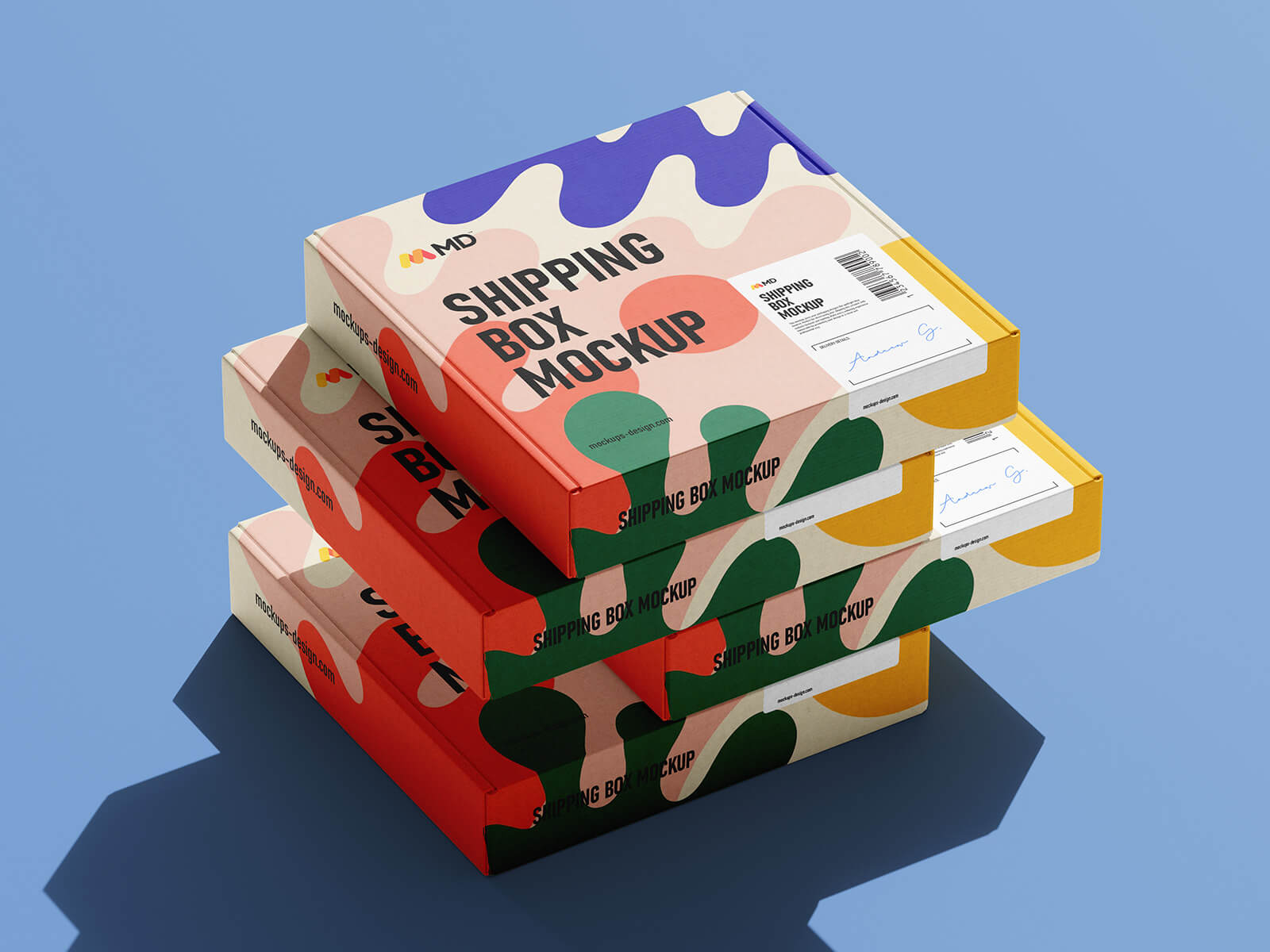 4 Free Corrugated Shipping Mailer Box Mockup PSD Set - Good Mockups
