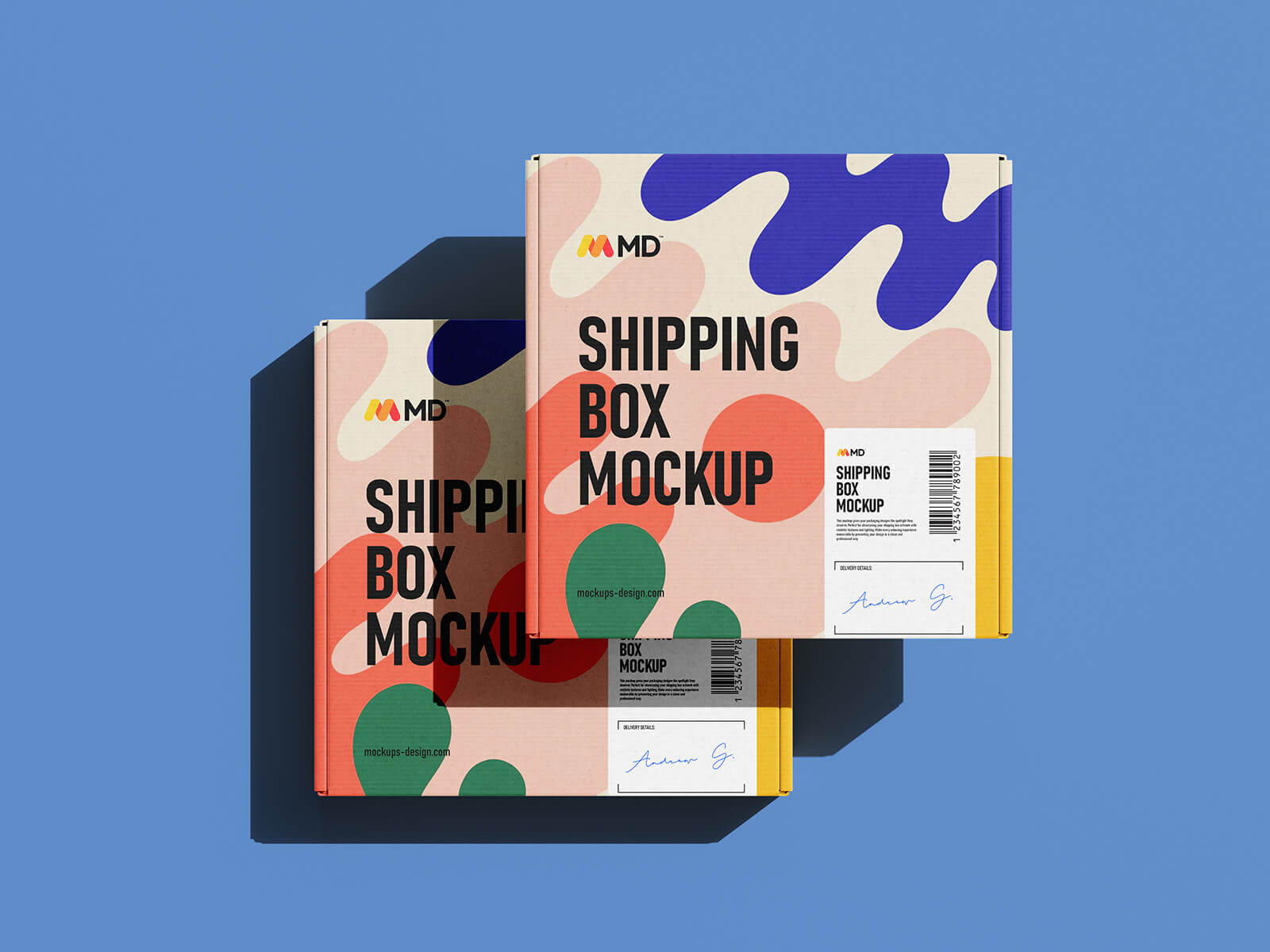 4 Free Corrugated Shipping Mailer Box Mockup PSD Set - Good Mockups