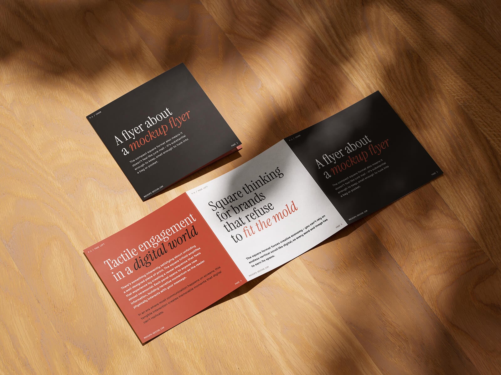 5 Free Square Format Trifold Brochure Mockup PSD Files - Good Mockups