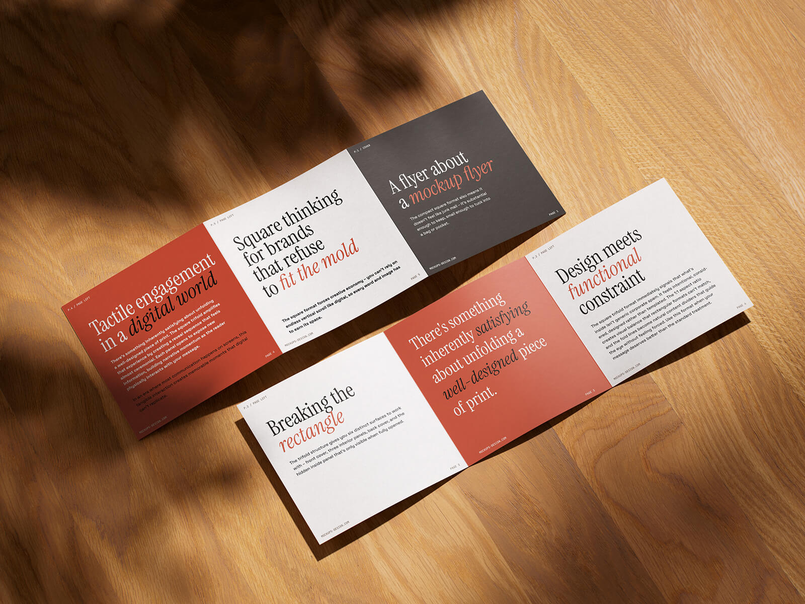 5 Free Square Format Trifold Brochure Mockup PSD Files - Good Mockups